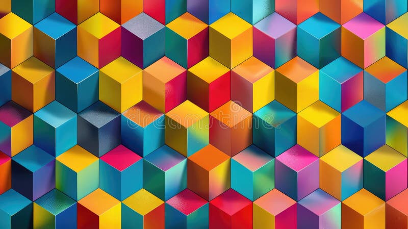 Seamless Pattern of Abstract 3D Geometric Tessellation with Hexagonal ...