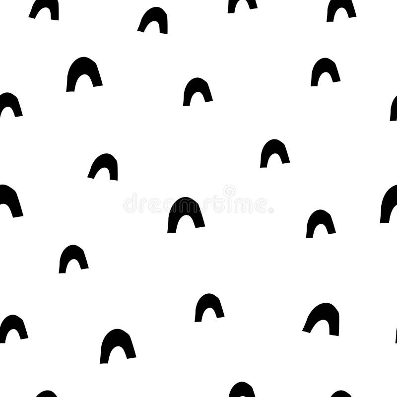 Seamless Pattern with Abstract Decor Elements. Flat Simple Vector. Hand ...