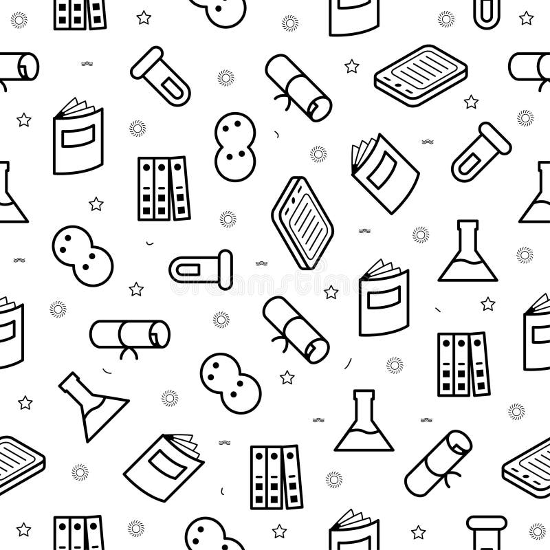 Seamless Pattern Abstract Doodle Elements Collection College School ...