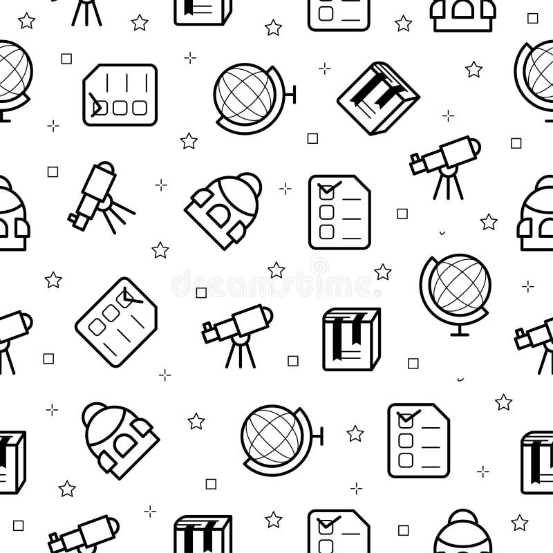 Seamless Pattern Abstract Doodle Elements Collection College School ...