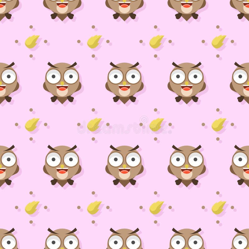Seamless Pattern Abstract Elements Different Animal Owls Birds Wildlife ...