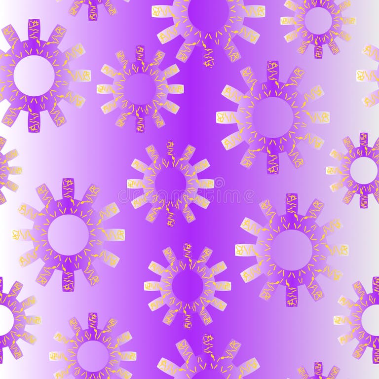 Seamless Pattern of Abstract Elements with Small Patterns on a Purple ...