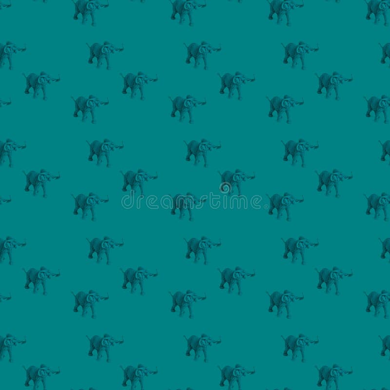 Seamless Pattern with Abstract Elephants in a Single Color Stock ...