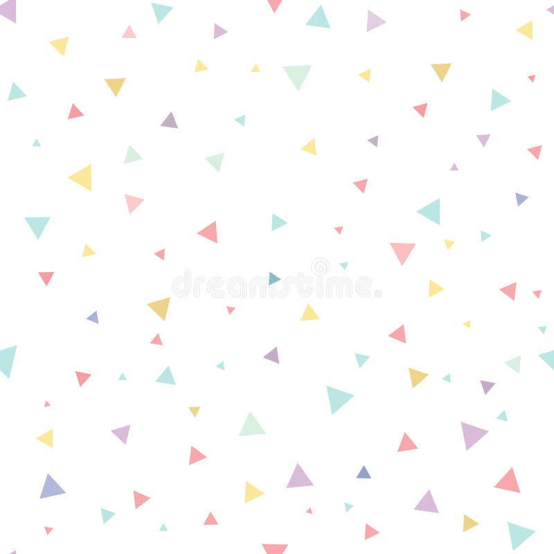 Seamless Pattern, Abstract Falling Confetti Triangle with White ...