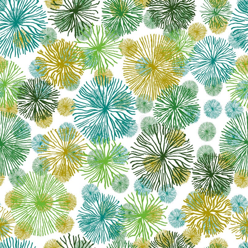 Seamless Pattern with Abstract Floral Structures and Elements. Vector ...