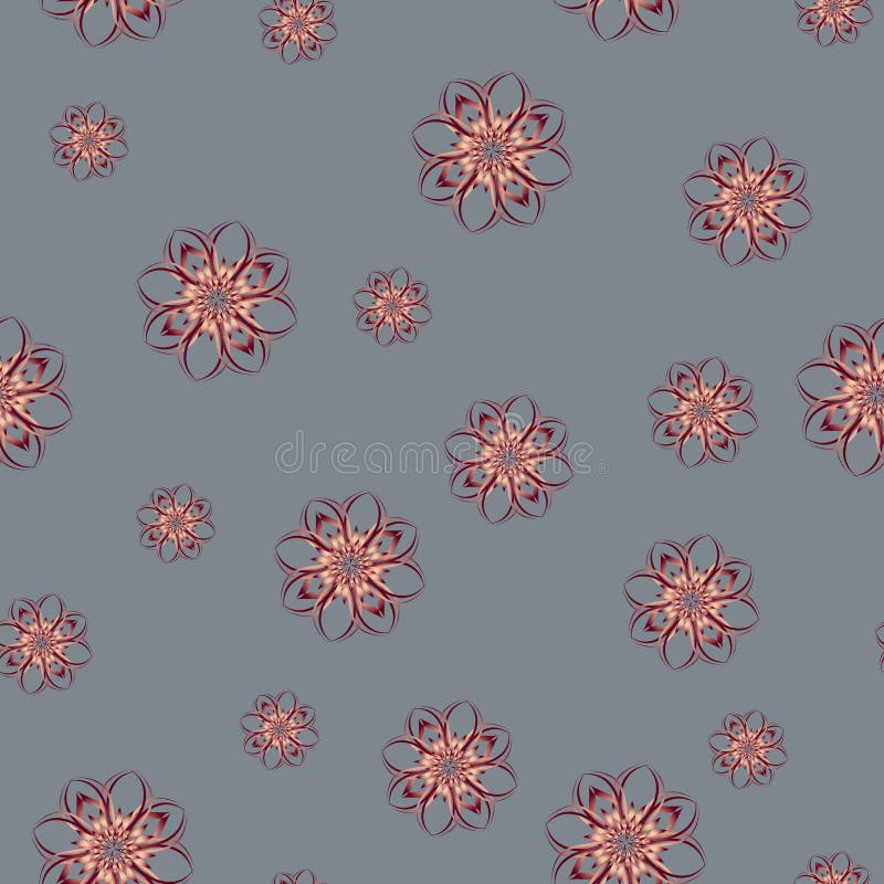 Seamless Pattern with Abstract Flowers Stock Vector - Illustration of ...