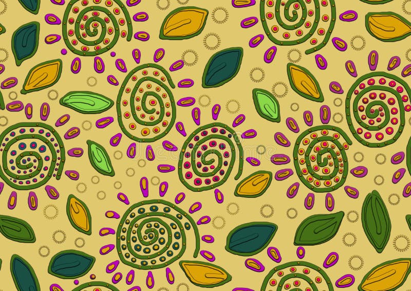 Seamless Pattern of Abstract Flowers Stock Illustration - Illustration ...