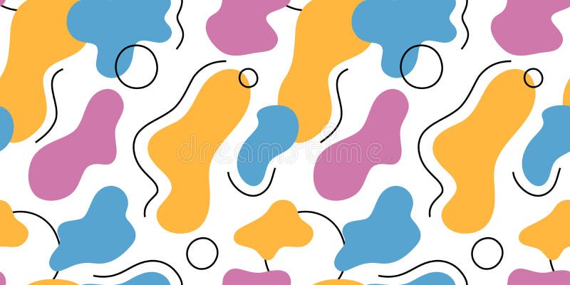 Seamless Pattern with Abstract Fluid Colorful Shapes. Vector Endless ...