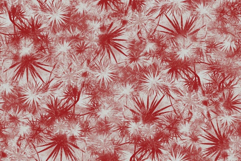 Seamless Pattern with Abstract Foliage Motifs in Red Tones Stock ...