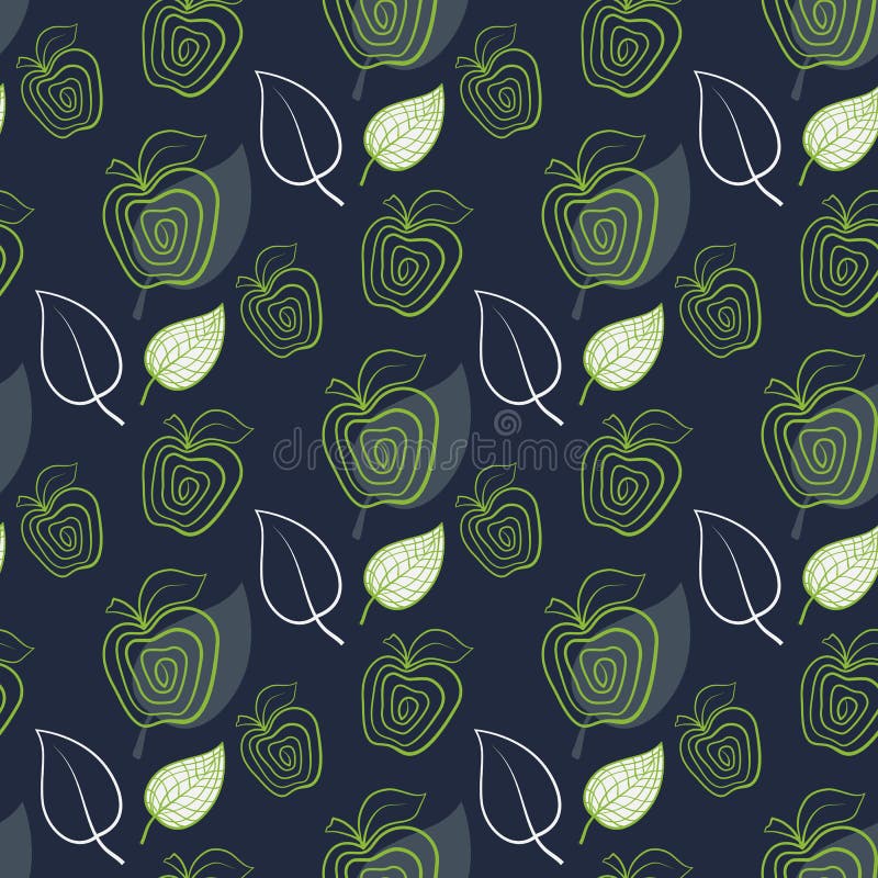 Seamless Pattern with Abstract Fresh Apple Stock Vector - Illustration ...