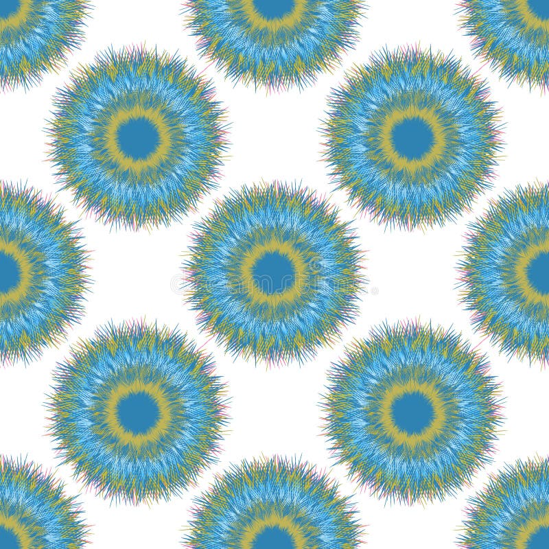 Seamless Pattern with Abstract Furry Circle Stock Vector - Illustration ...