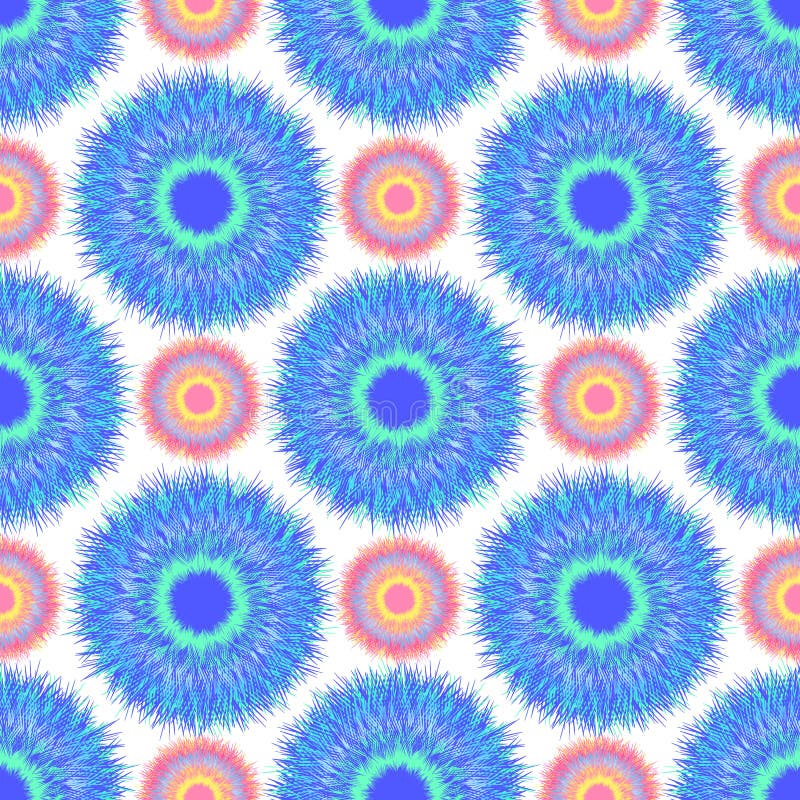 Seamless Pattern with Abstract Furry Circle Stock Vector - Illustration ...