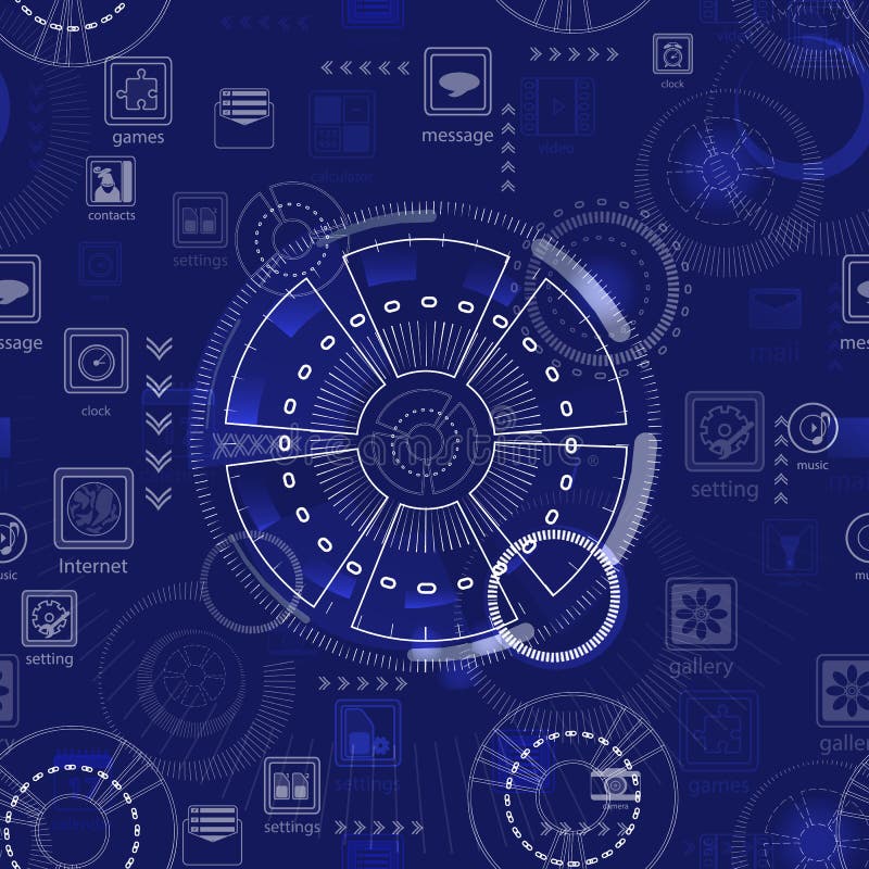 High Future Technology Seamless Pattern Stock Vector - Illustration of ...