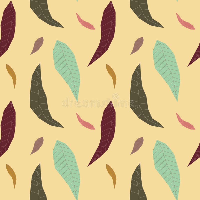 Seamless Pattern with Abstract Geometric Leaves Stock Vector ...