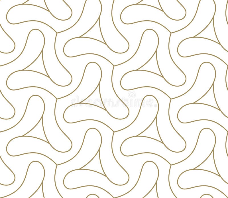 Seamless Pattern with Abstract Geometric Line Texture, Gold on White ...