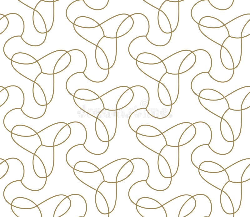 Seamless Pattern with Abstract Geometric Line Texture, Gold on White ...