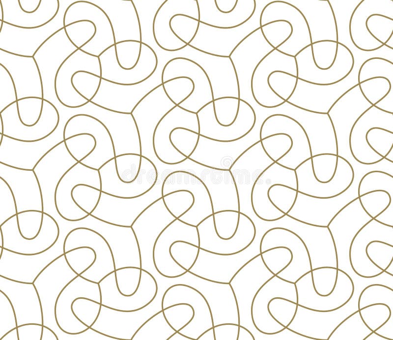 Seamless Pattern with Abstract Geometric Line Texture, Gold on White ...