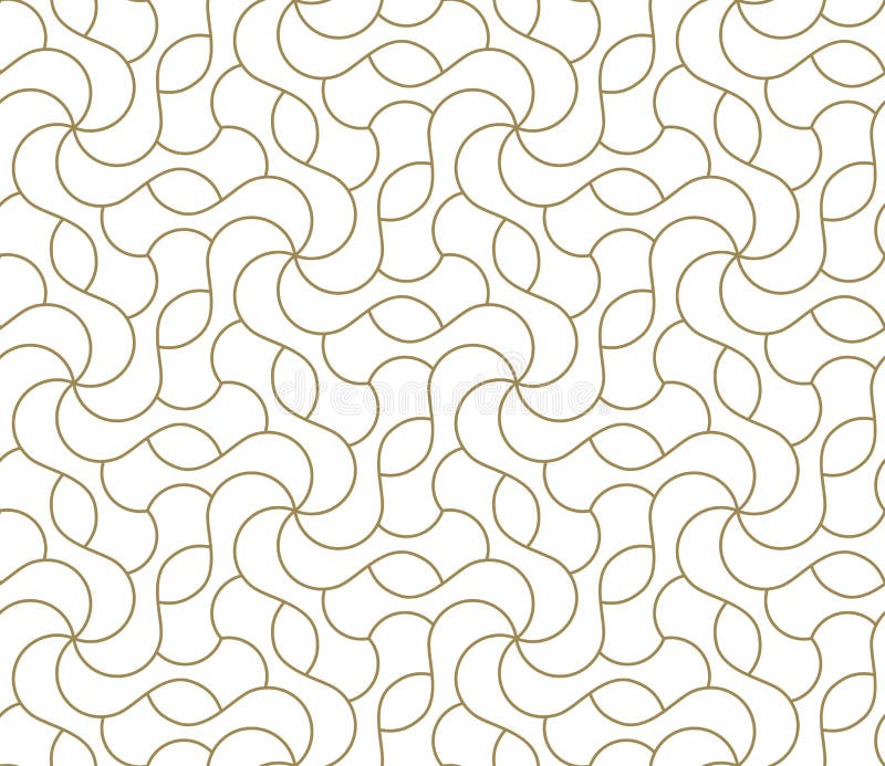 Seamless Pattern with Abstract Geometric Line Texture, Gold on White ...