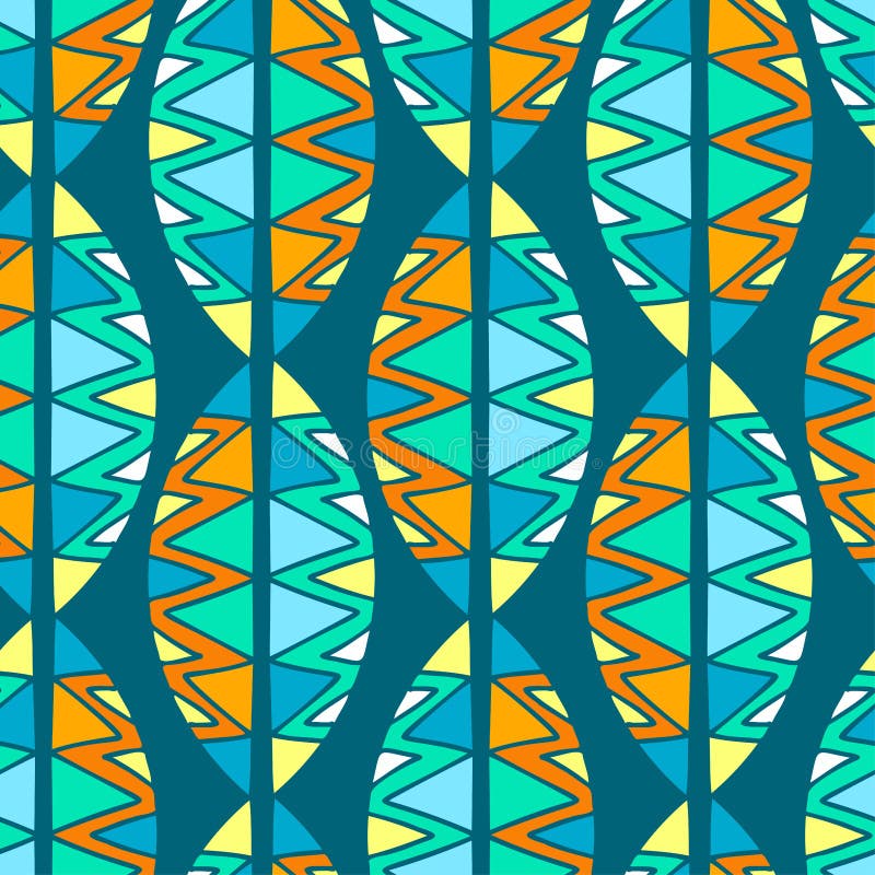 Seamless Pattern with Abstract Geometric Oval Triangular Blade Shapes ...