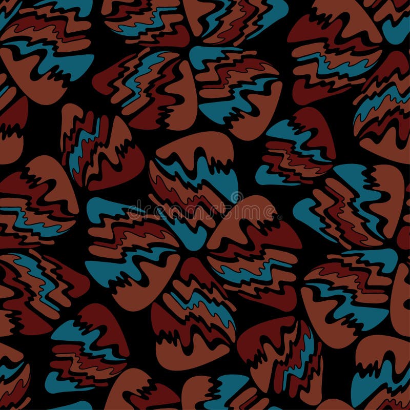 Seamless Pattern with Abstract Geometric Oval Triangular Blade Shapes ...