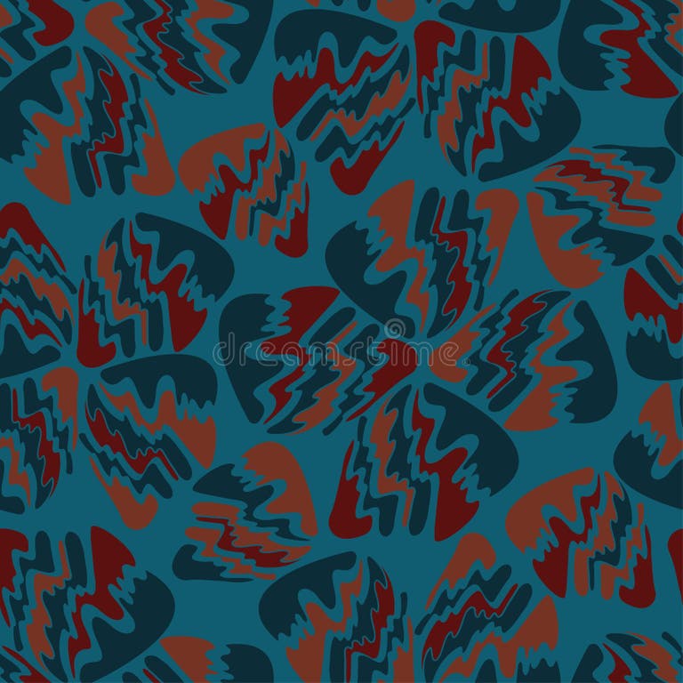Seamless Pattern with Abstract Geometric Oval Triangular Blade Shapes ...