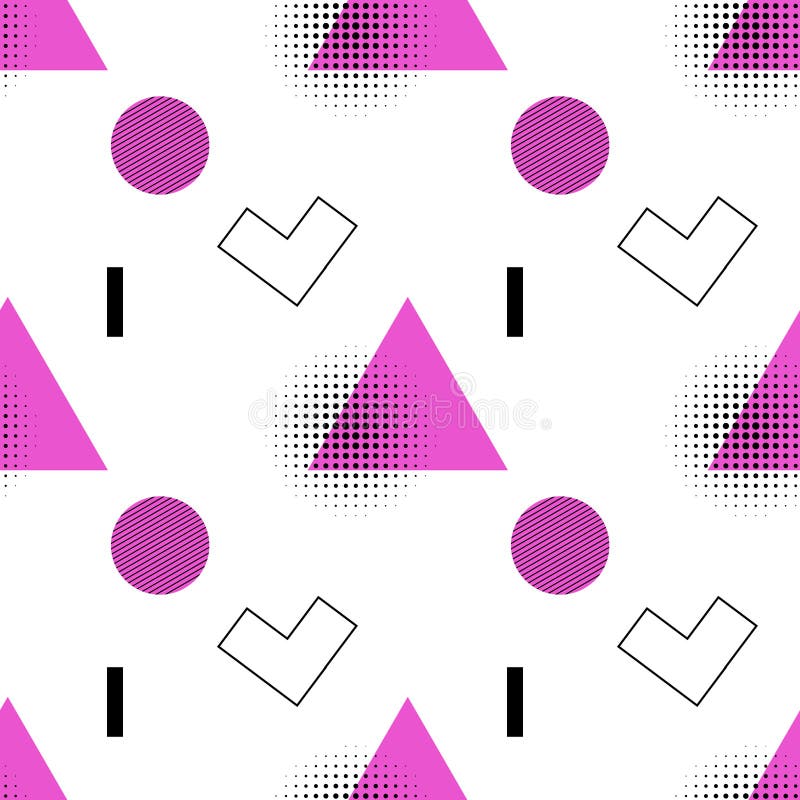 A Seamless Pattern of Abstract Geometric Shapes. on a White Background ...