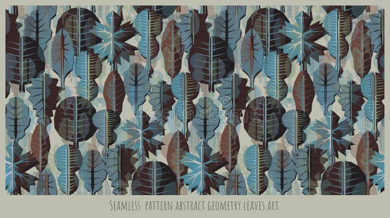 Seamless Pattern Abstract Geometry Leaves Art Stock Illustration ...