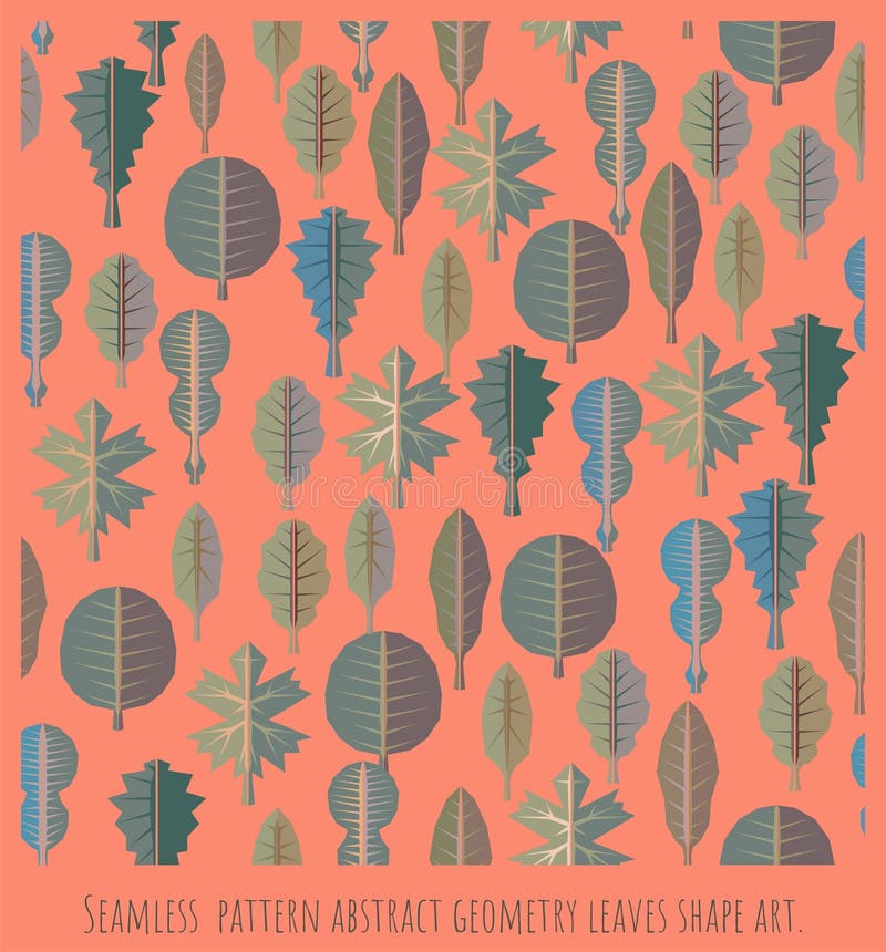 Seamless Pattern Hand Drawn Leaves Art Stock Illustration ...