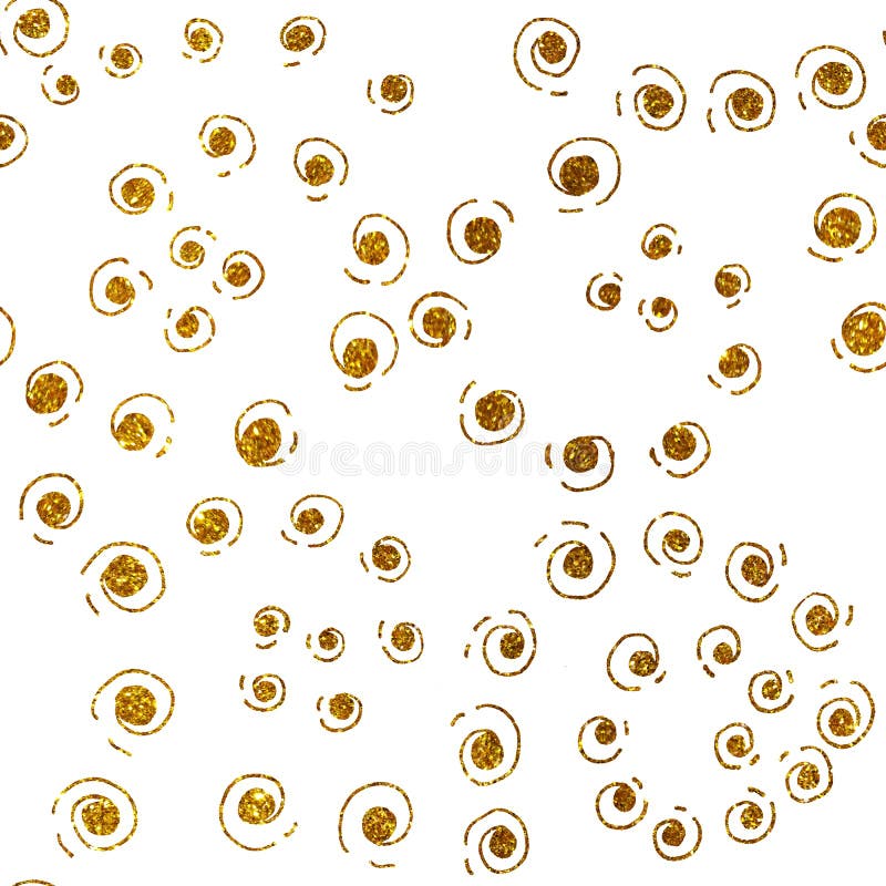 Seamless Pattern with Abstract Gold Simple Elements, Scroll on a White ...