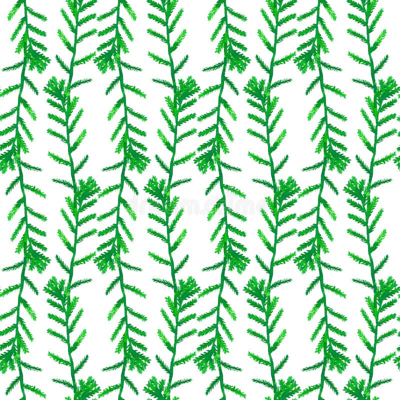 Seamless Pattern with Abstract Green Plants Stock Image - Image of ...