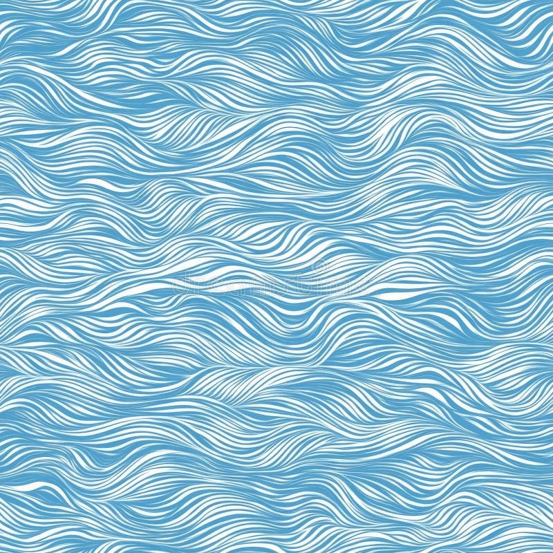 Seamless Pattern Abstract Hand Drawn Water Ripples Wavy Lines Stock ...