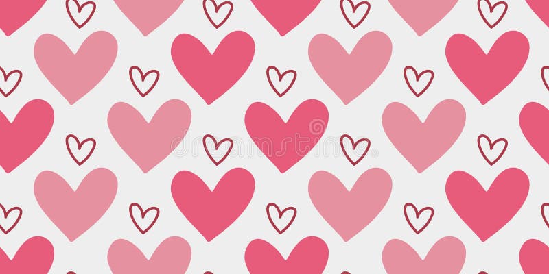 Seamless Pattern with Abstract Hearts Backdrop Stock Illustration ...