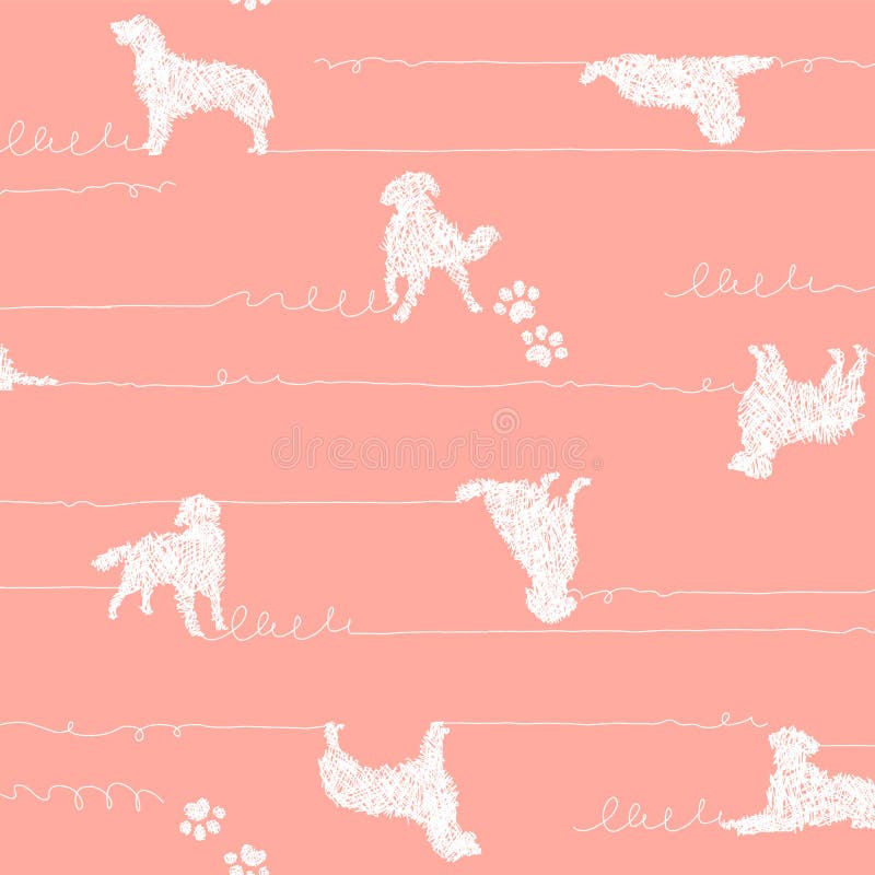 Seamless Pattern with Abstract Images of Dogs, Stock Illustration ...