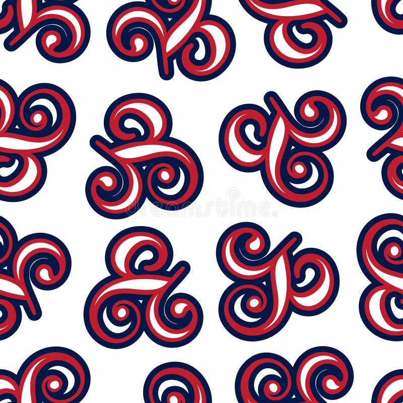 Seamless Pattern with Abstract Leaves Curls on a White Background ...