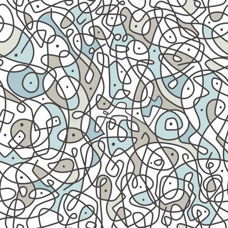 Seamless Pattern Abstract Line.Hand Drawn Paint Style Stock ...
