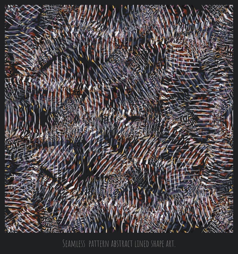 Seamless Pattern Abstract Lined Shape Art Stock Illustration ...