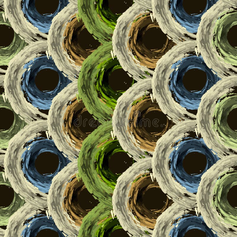 Seamless Pattern with Abstract Lines, Circles Stock Vector ...