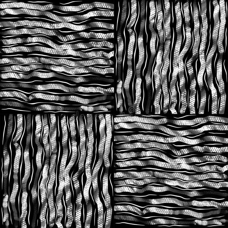 Seamless Pattern with Abstract Lines and Texture of Black and White ...