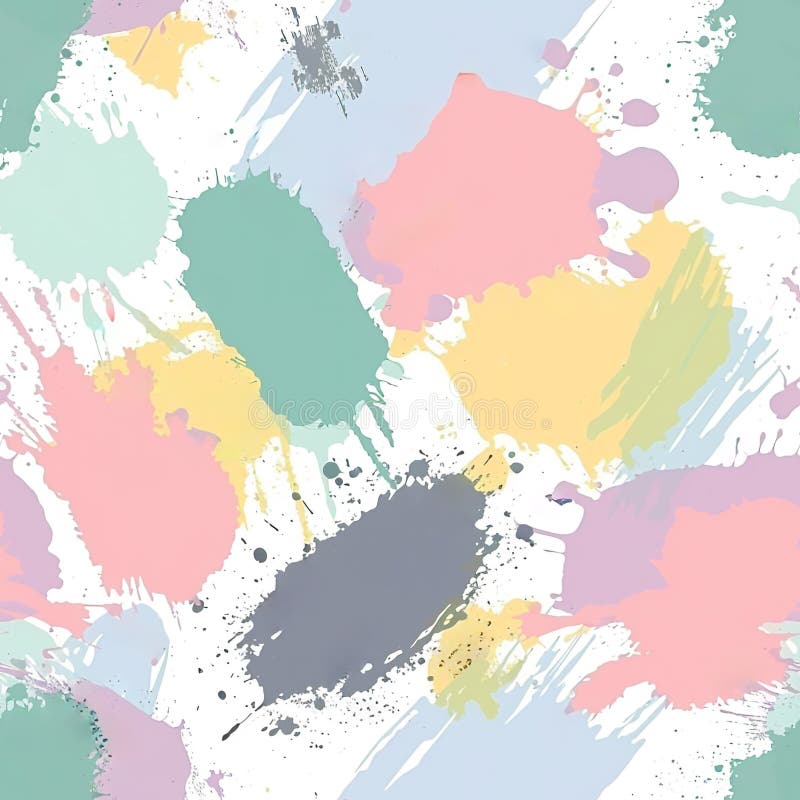 Seamless Pattern with Abstract Paint Blots Elements. Generated AI Stock ...