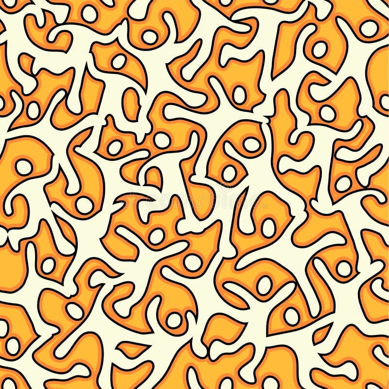 Seamless Pattern of Abstract People Connected To Each Other Stock ...