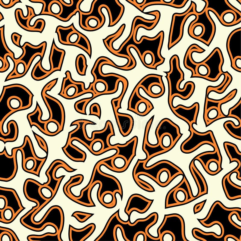 Seamless Pattern of Abstract People Connected To Each Other Stock ...