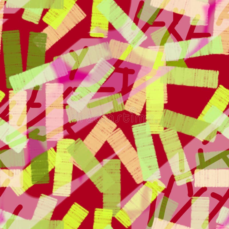 Seamless Pattern of Abstract Rectangular Elements in Green Shades on a ...