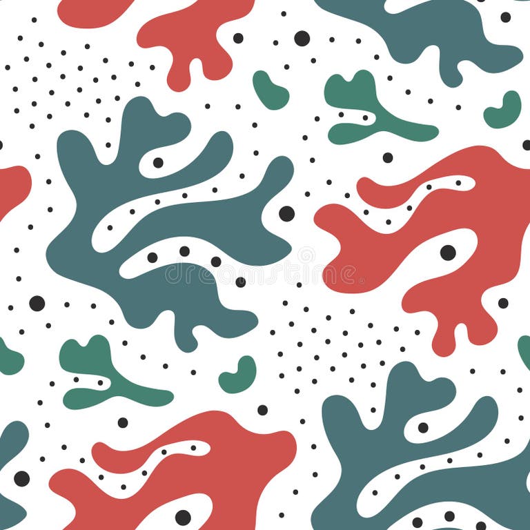 Seamless Pattern of Abstract Shapes, Doodle and Scribble. Background ...