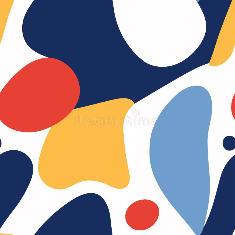 Seamless Pattern with Abstract Shapes in Memphis Style. Vector Illustration Stock Vector ...