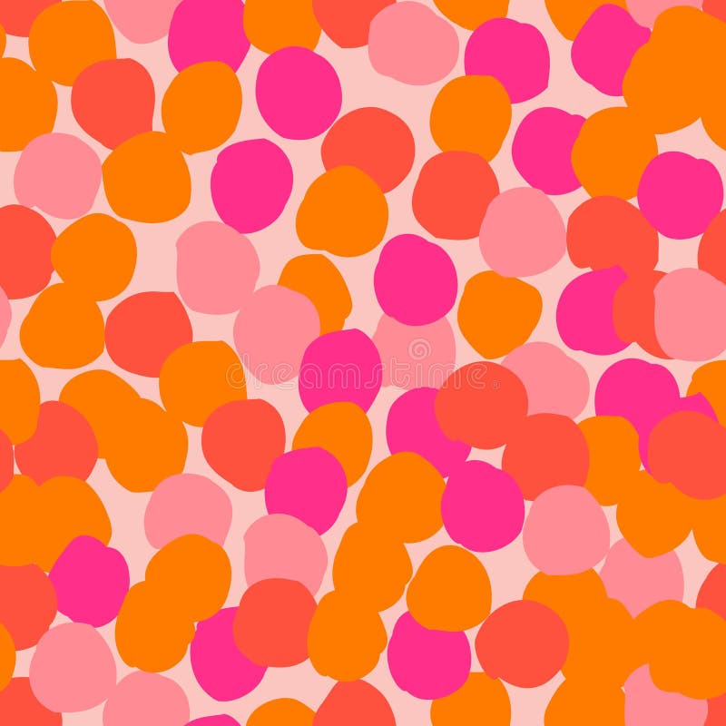 Seamless Pattern with Abstract Shapes in Pink and Orange. Colorful ...