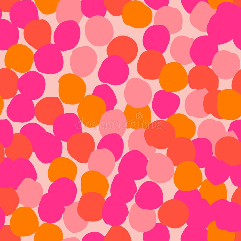 Seamless Pattern with Abstract Shapes in Pink and Orange. Colorful ...