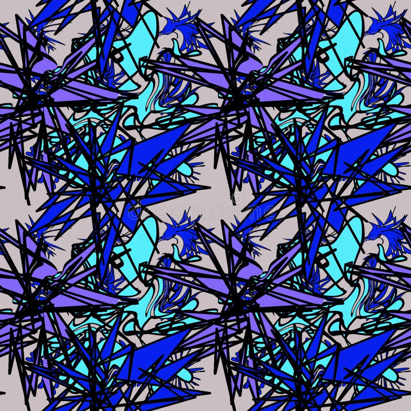 Seamless Pattern of Abstract Shapes with Sharp Corners Stock Vector ...