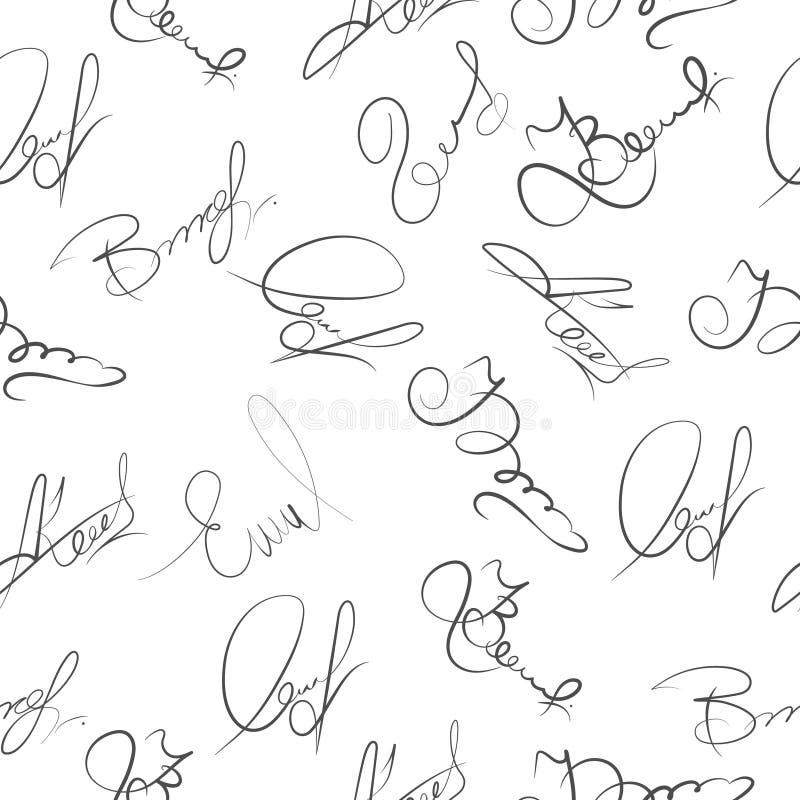 Seamless Pattern of Abstract Signatures for Textiles, Texture ...