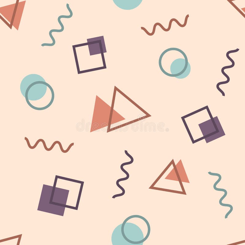 Seamless Pattern of Abstract Simplicity Geometric Shape in Memphis ...