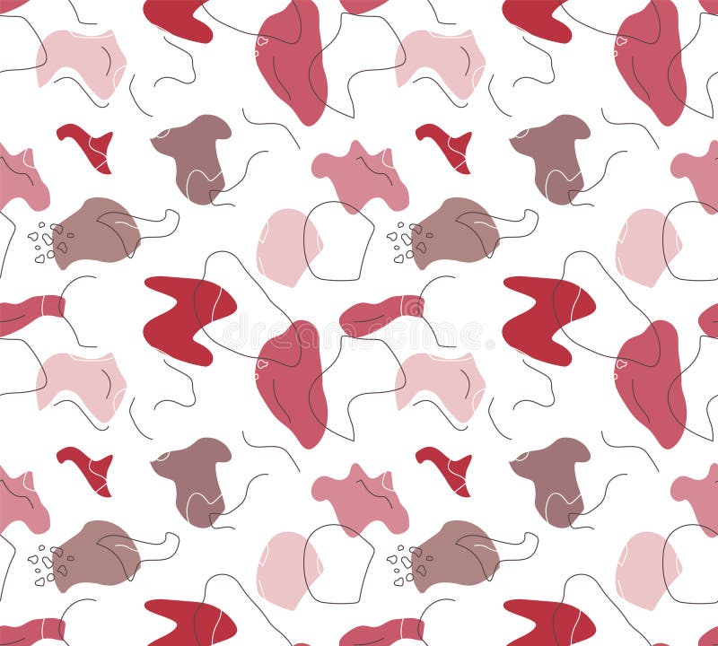 Seamless Pattern with Abstract Spots and Lines. Stock Vector ...